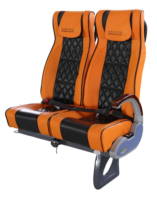 Orange Color Tourist Bus Seat Condition New Adjustbale Arm Rest With ...